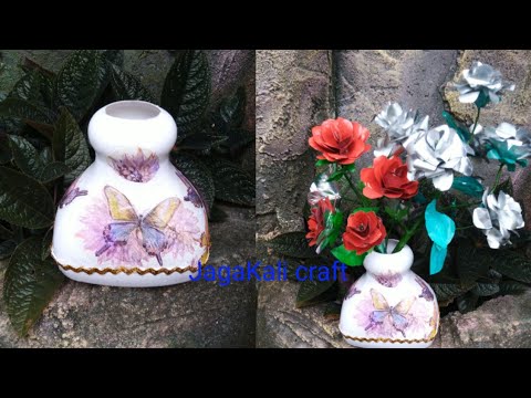 DIY || Pot bunga dari botol plastik - YouTube