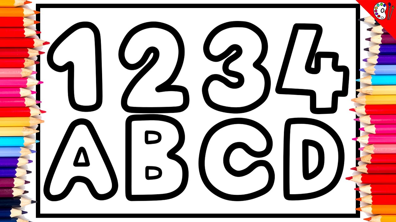 123 ABCD Coloring Pages for Kids and Adults | Let's Color Together ...