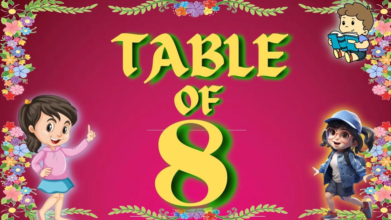 Table of 8, Learn multiplication table 8×1=8, Time table practice ...