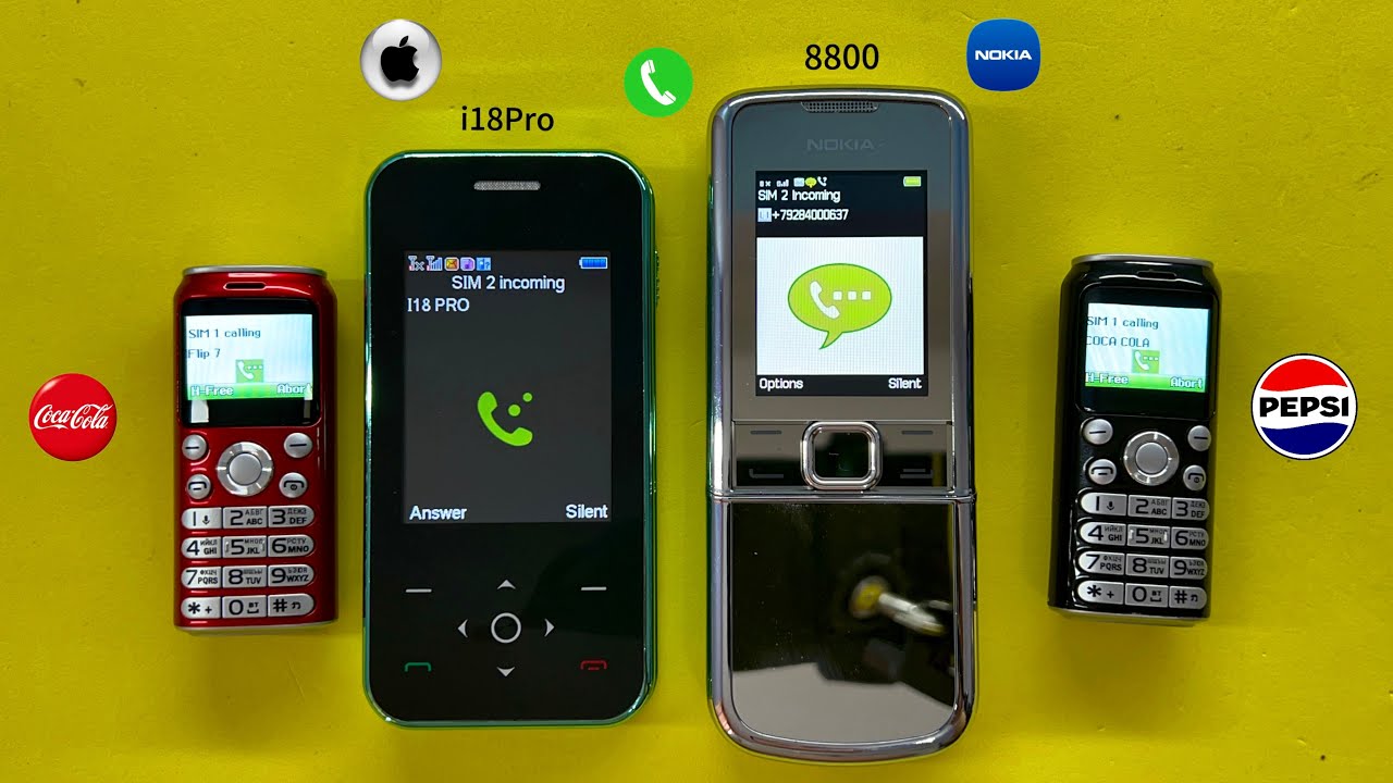 PEPSI+COCA-COLA phones Calling on Nokia 8800 Vs i18Pro / Incoming ...