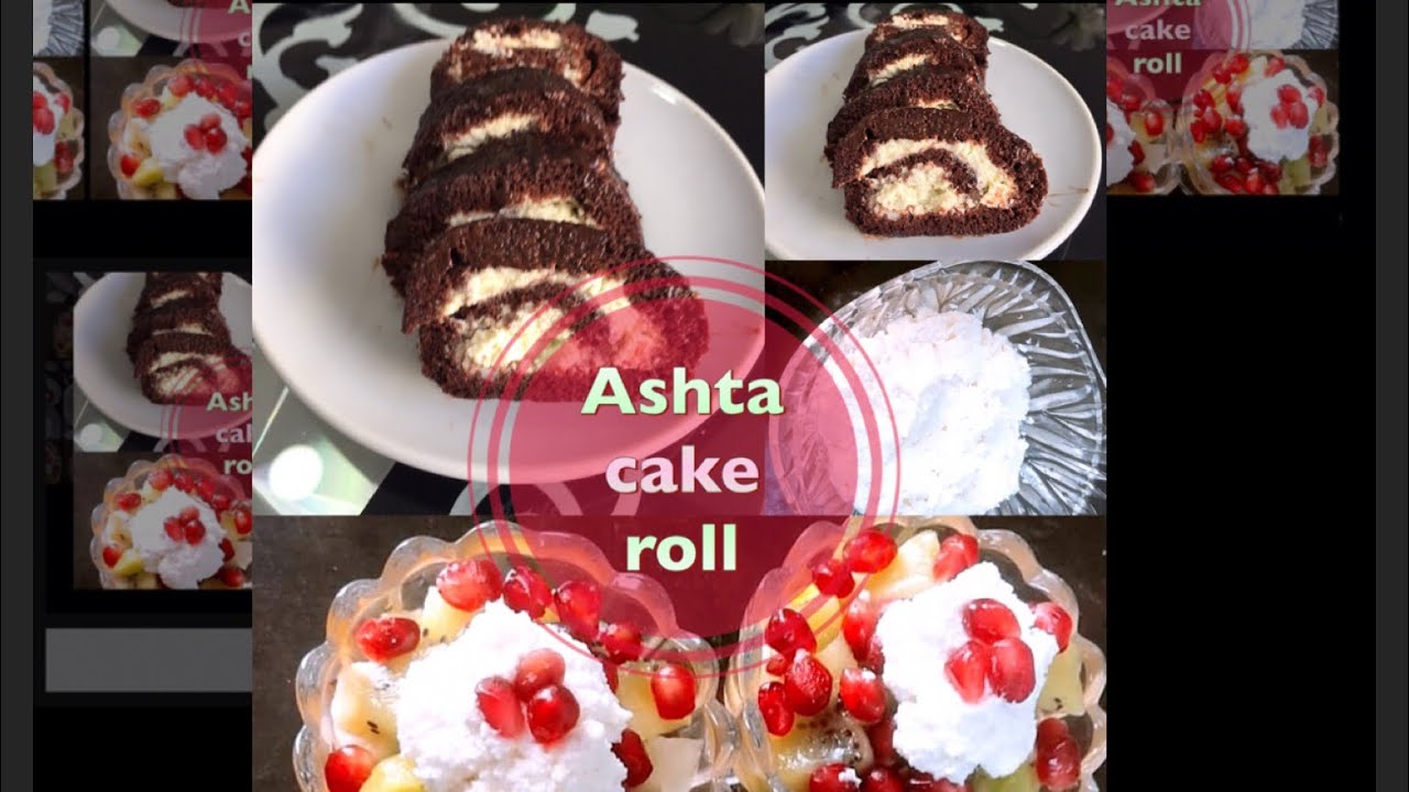 Ashta(Clotted cream) cake roll - YouTube