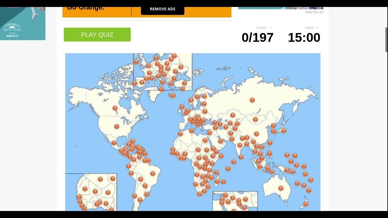 Naming all 197 countries of the world! sporcle map quiz - YouTube