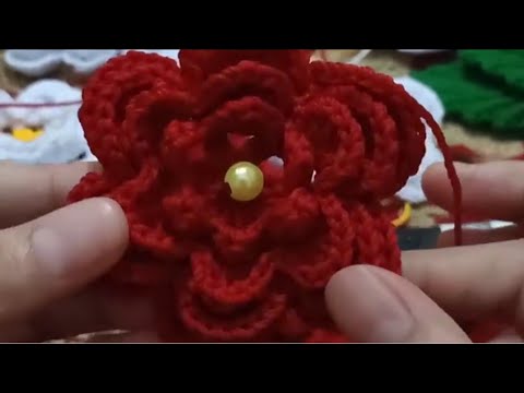 Bunga Rajut _ bunga rajut untuk alas meja rajut bulat 3D - YouTube