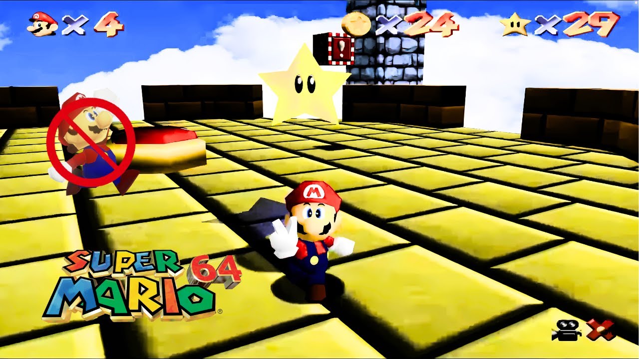 Can you get a star in Super Mario 64 without jumping? - YouTube