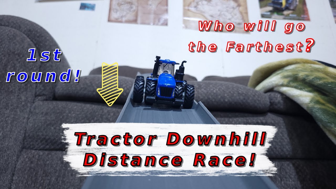 Tractor Downhill Distance Race - YouTube