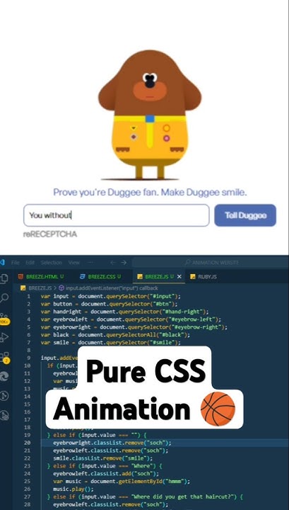 Make Duggee Smile CAPTCHA CSS Animation - YouTube