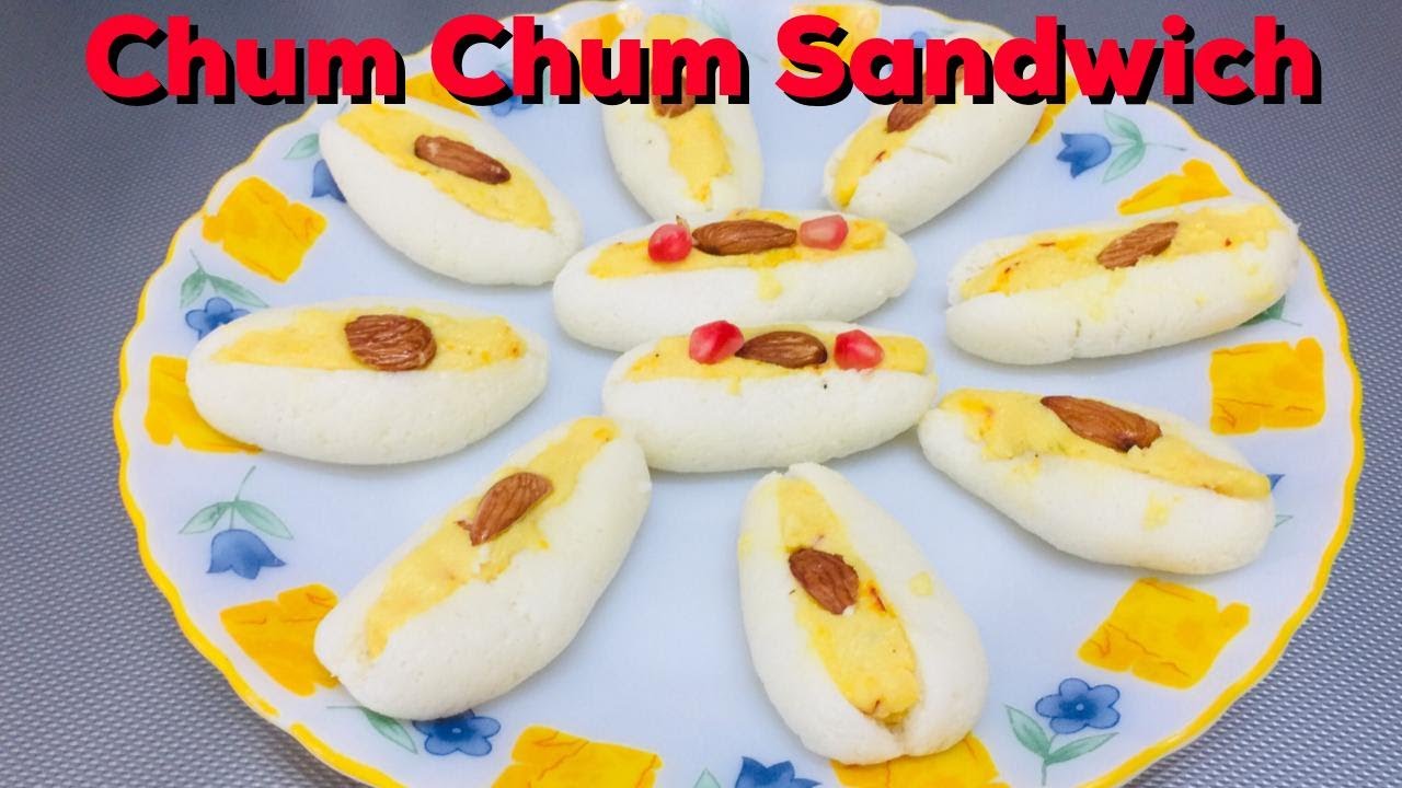 Chum Chum Sandwich | चमचम मिठाई | Chhena And Khoya Sweet Recipe | Richa ...