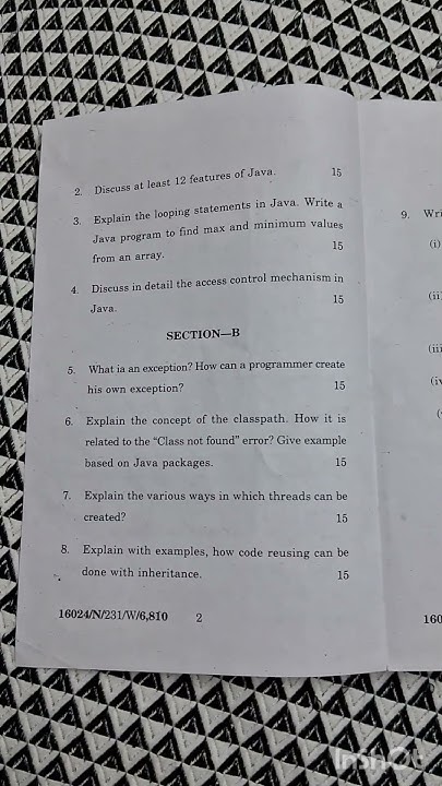 Bca 5th semester paper java programming punjabi university patiala java bca 5th sem #motivation ...