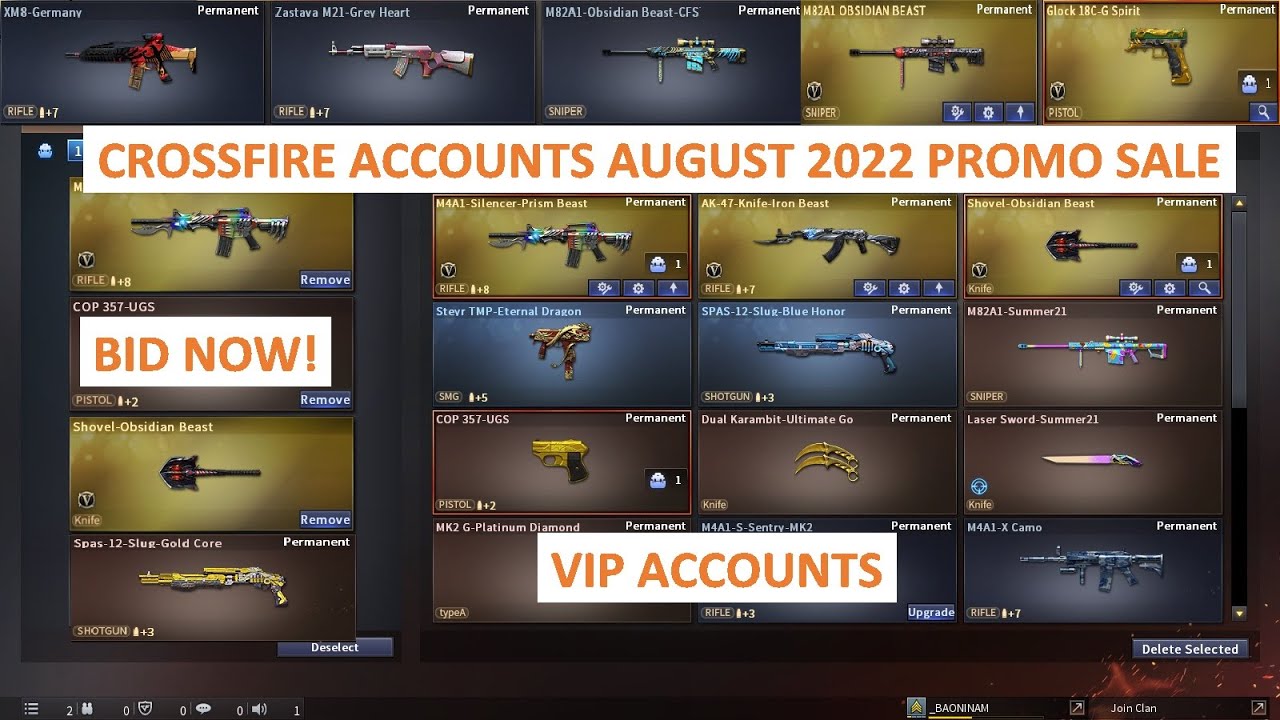 CROSSFIRE ACCOUNTS AUGUST 2022 PROMO SALE - YouTube