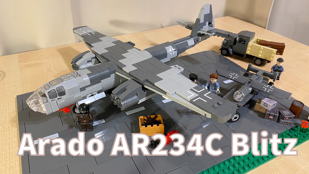 Brickmania Arado AR234C German Jet Bomber kit Full Review - YouTube