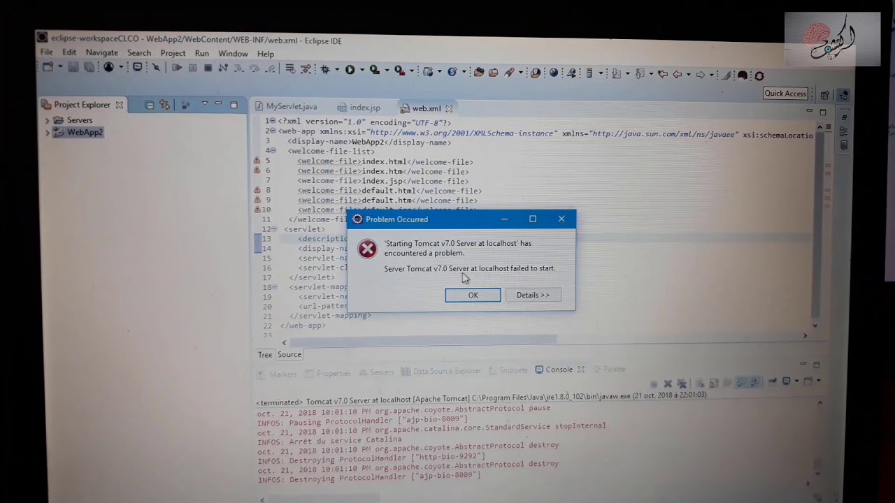 Server Tomcat V7 0 Server At Localhost Failed To Start Youtube