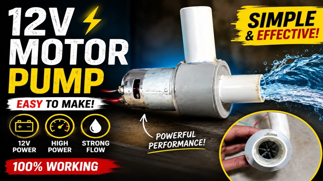 how to make a power full 12v motor pump || home made small motor pump ...
