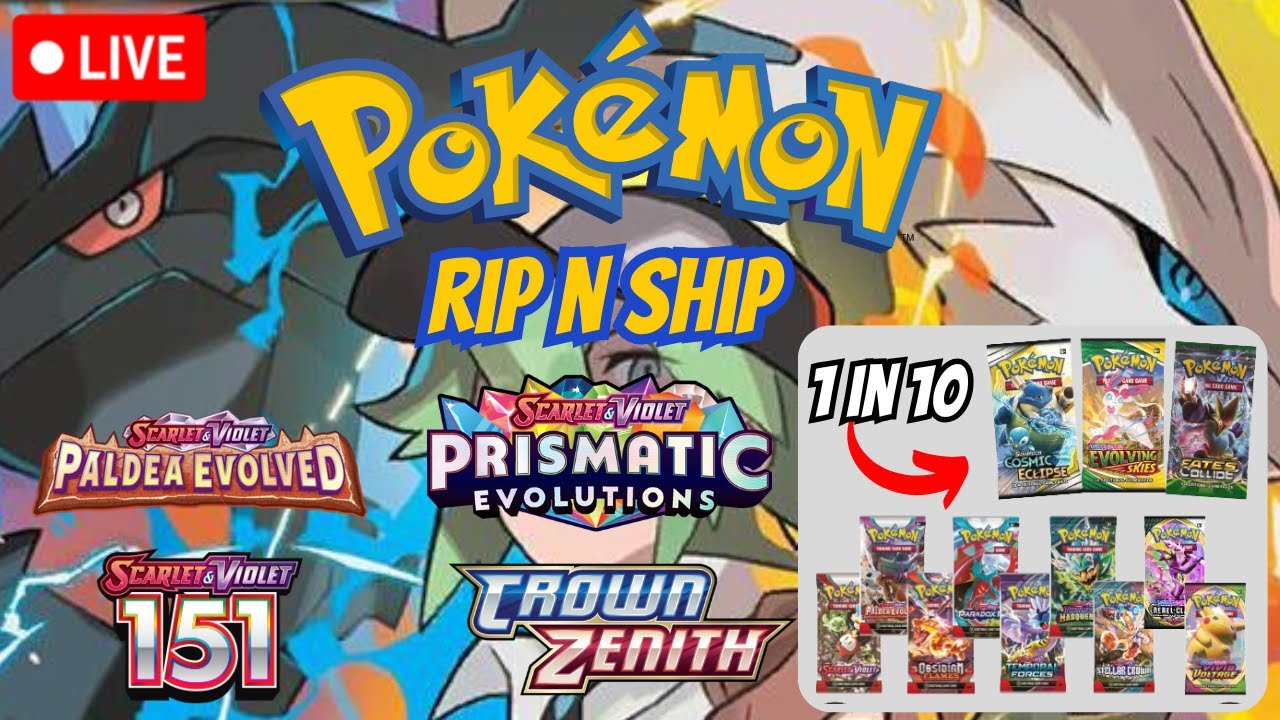 LIVE Pokemon RIP N SHIP! Mystery Pack Cosmic Eclipse! - YouTube