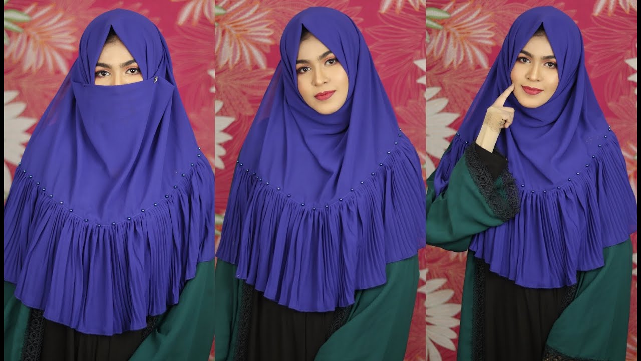 Floral Chiffon Hijab Tutorial | শিফন ফ্লোরাল হিজাব স্টাইল | MUNA - YouTube