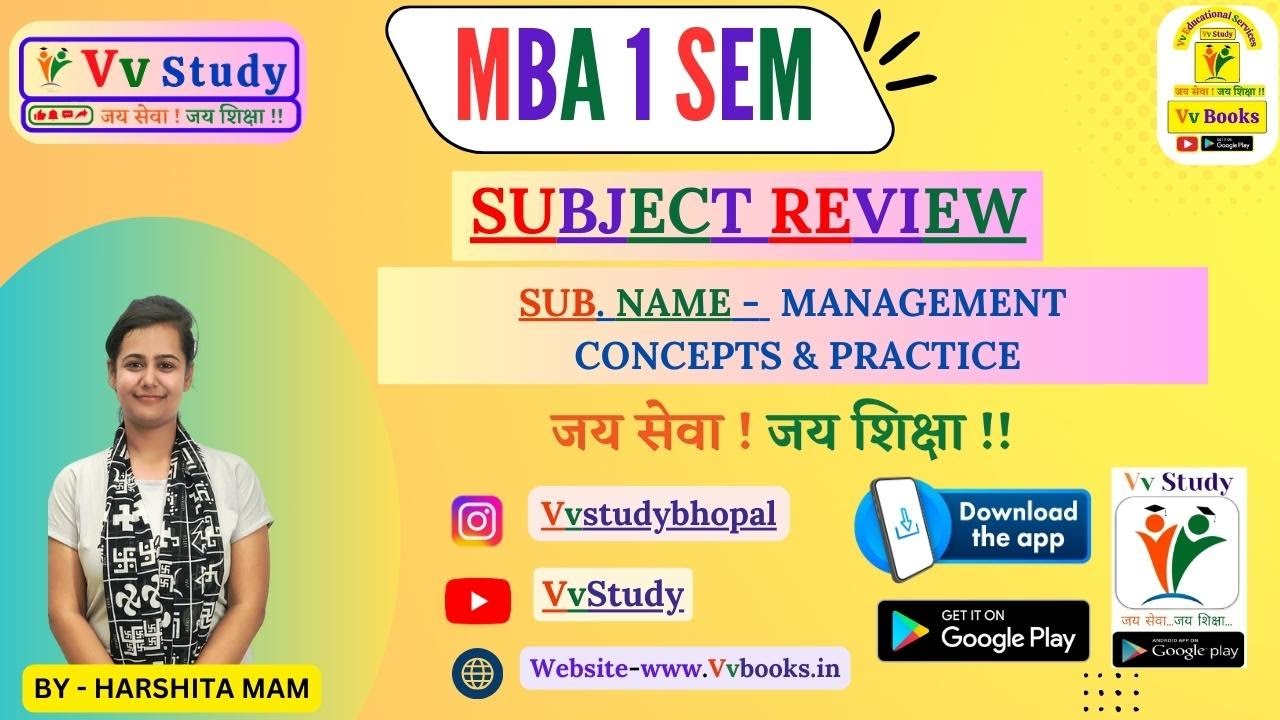 MBA 1st SEM SUBJECT REVIEW - MANAGEMENT CONCEPTS & PRACTICE - YouTube