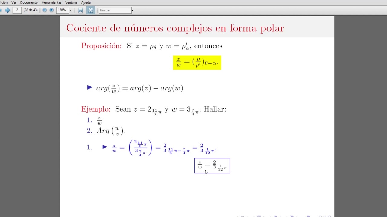 Clase2 Video7 Operaciones en forma polar - YouTube