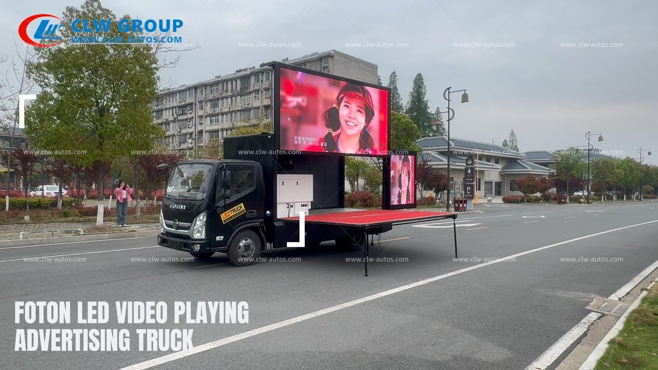 FOTON P4 LED Screen Mobile Stage Video Play Advertising Truck for ...