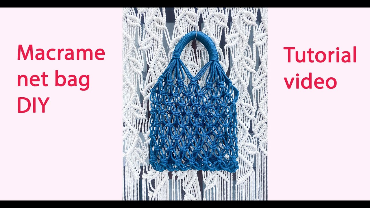 Macrame net bag TIMELAPSE tutorial. - YouTube