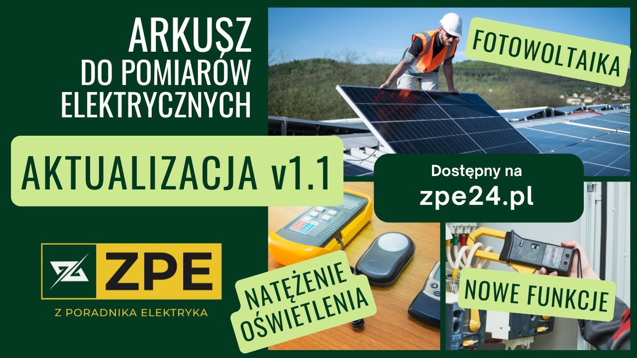 Pomiary PV, pomiary natężenia oświetlenia, nowe funkcje - aktualizacja ...