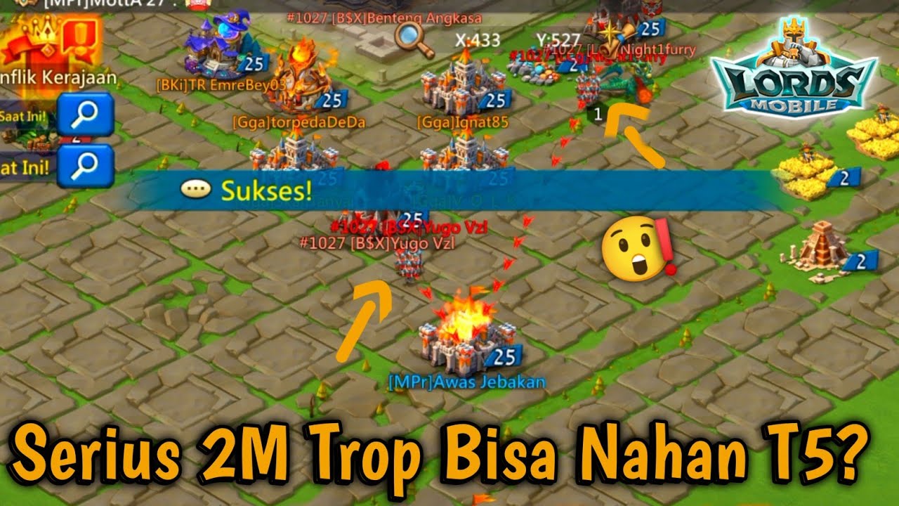 Solo Trap Mini F2P!! 2M Trops Mampu Lawan T5 Sekelas Babon? Gilee Boss | Lords Mobile - YouTube