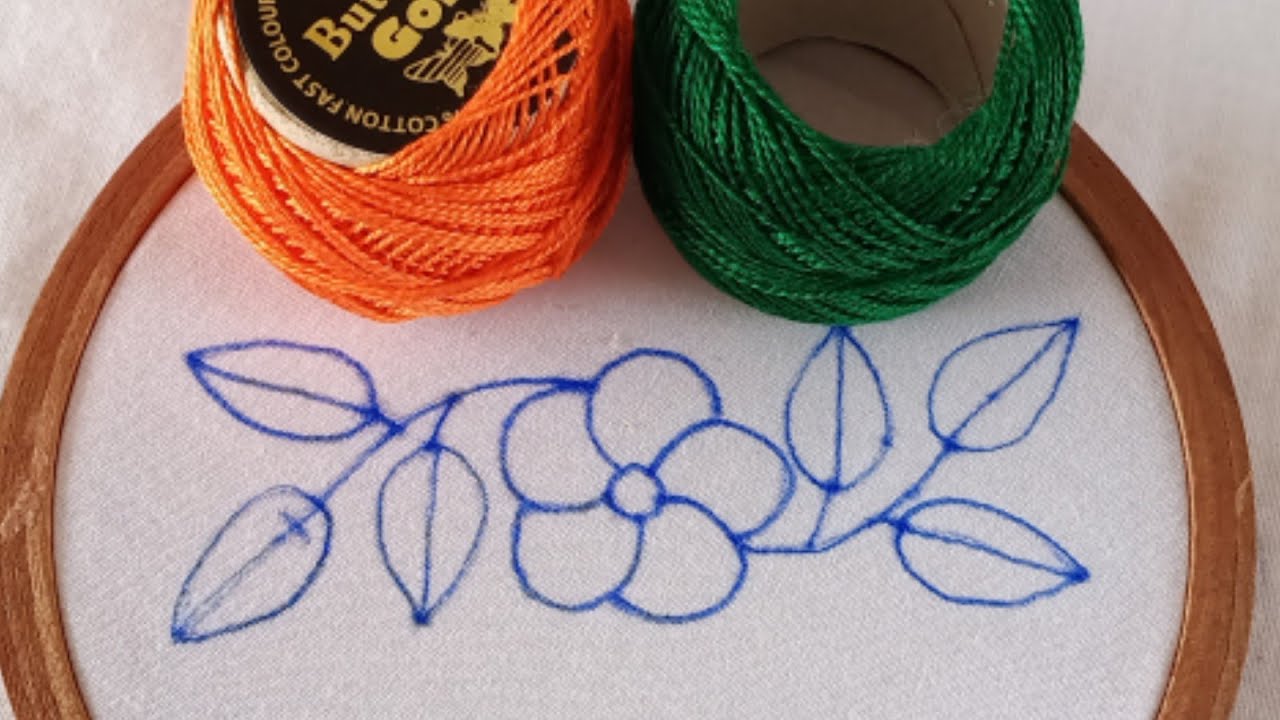 hand embroidery hand embroidery border bail design easy work - YouTube