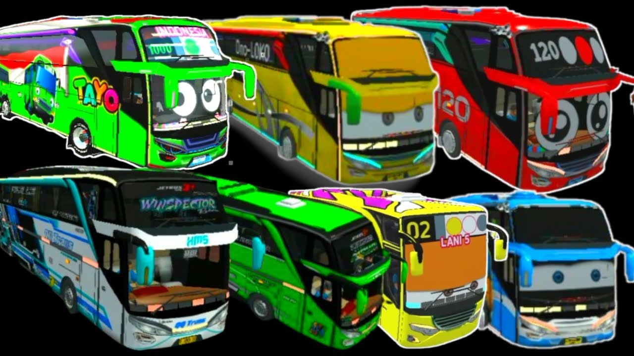 Naik bus tayo warna biru,merah,kuning dan hijau sambil sholawatan ...