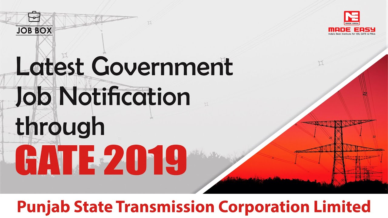Latest Government Job Notification | PSTCL | GATE 2019 - YouTube
