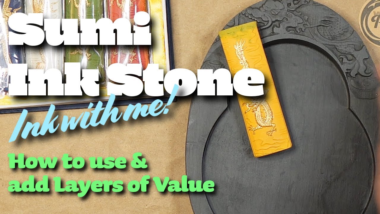 How to use a Sumi ink stone: Preparing Art & ink methods to add layers ...