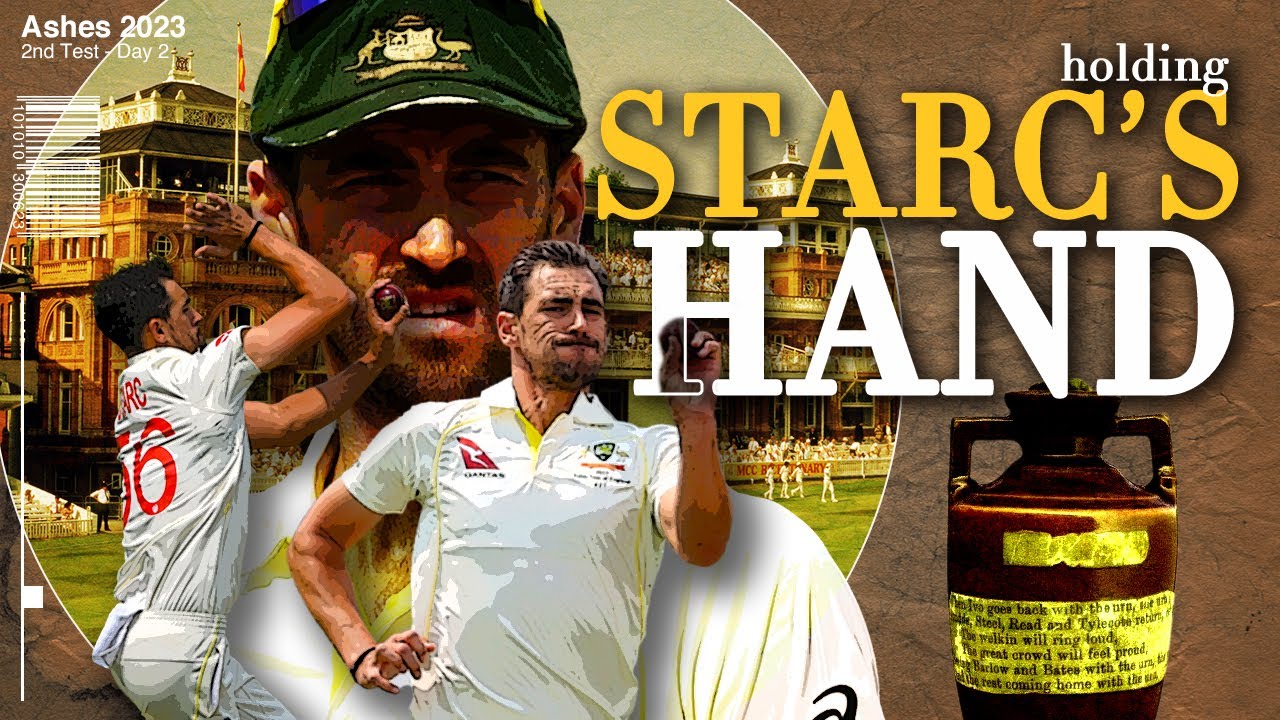 Holding Mitchell Starc's hand | 2nd Test Day 2 | #ashes2023 | #cricket ...