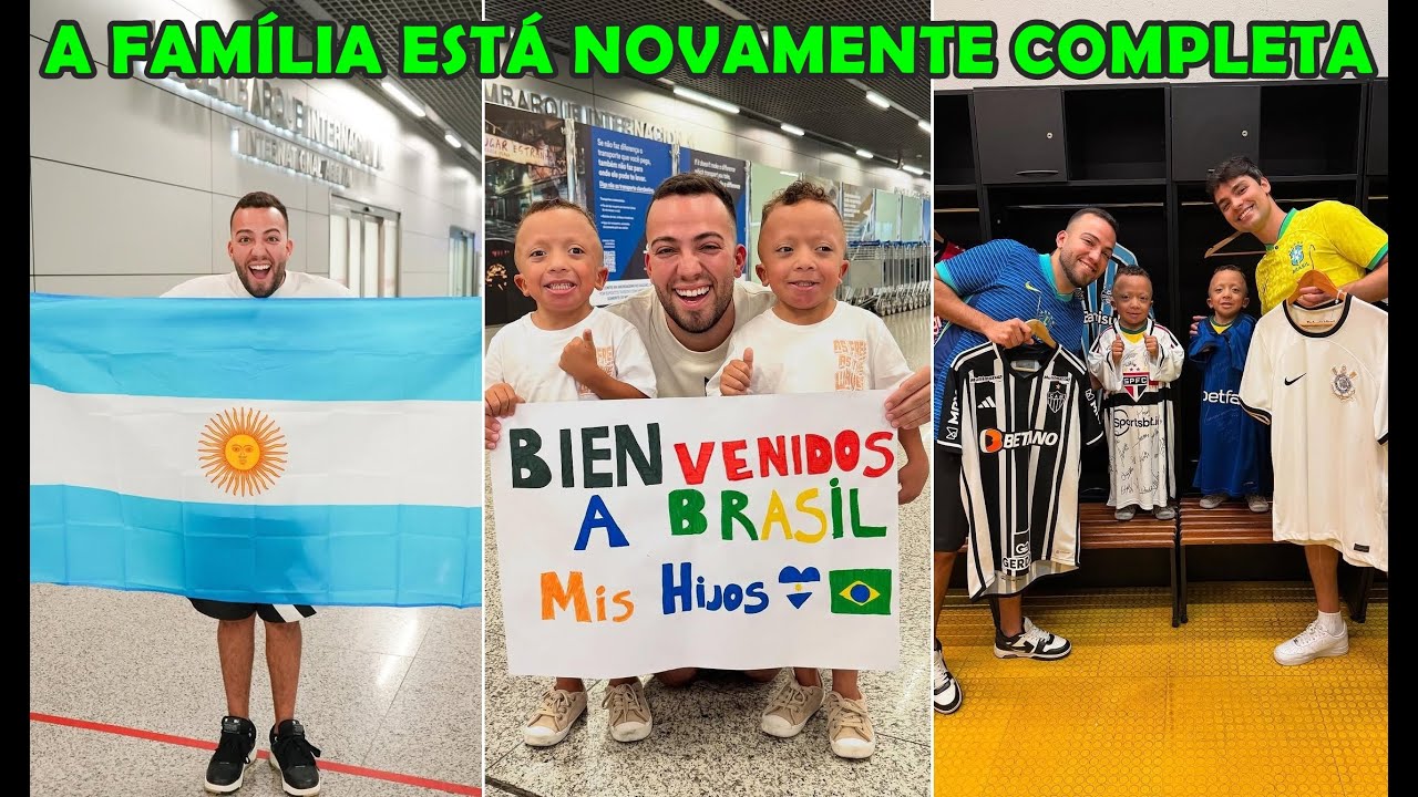 Lucas Rangel reencontrando os seus filhos gêmeos e se divertindo muito ...