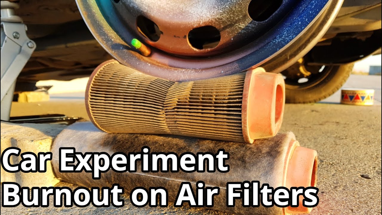 EXPERIMENT: CAR Burnout without Tyre on Air Filters - Durability TEST ...
