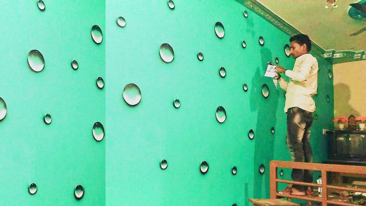 Wall design Water bubble l wall painting spray black spray white Spray ...