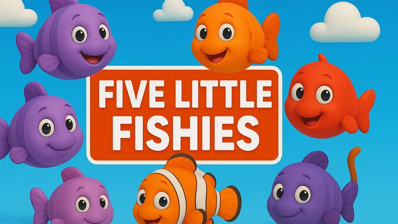 Five Little Fishies | Fun Counting Song for Kids | Animated Nursery ...