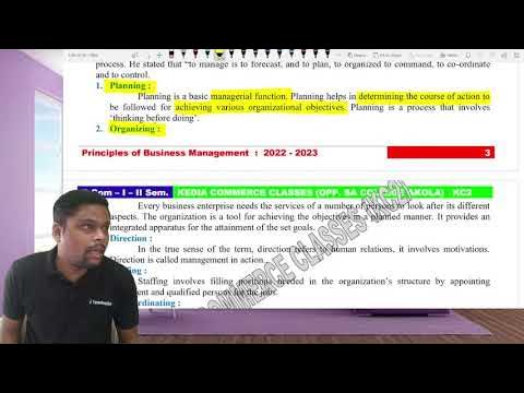 BCom I Year II Sem | PBM | Unit 1.1 - Management Concept | Lect 2 | Kedia Commerce Classe ...