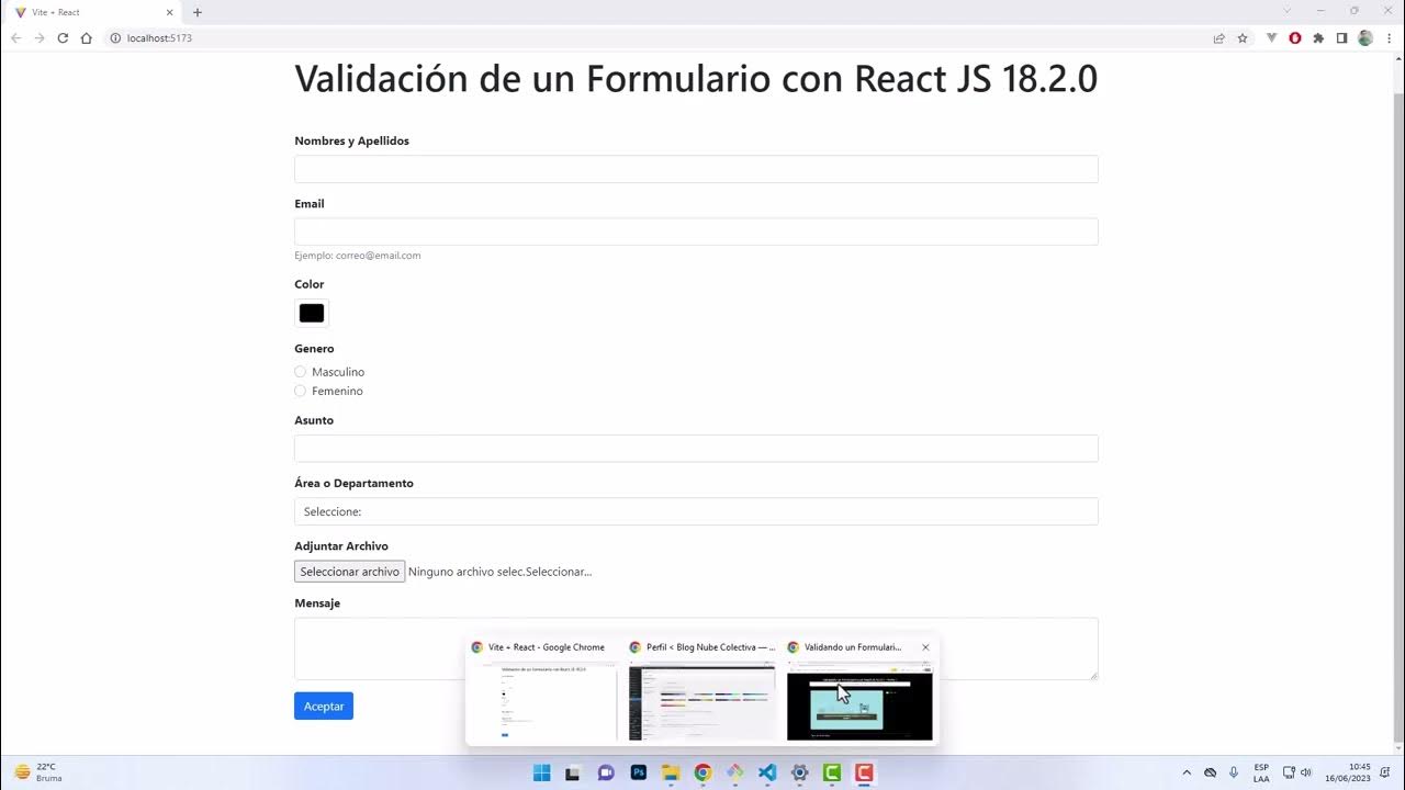 Validar Formulario con React JS - YouTube