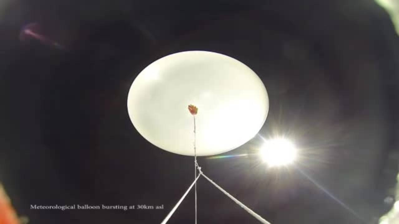 Bursting High Altitude Balloon (720p) - YouTube
