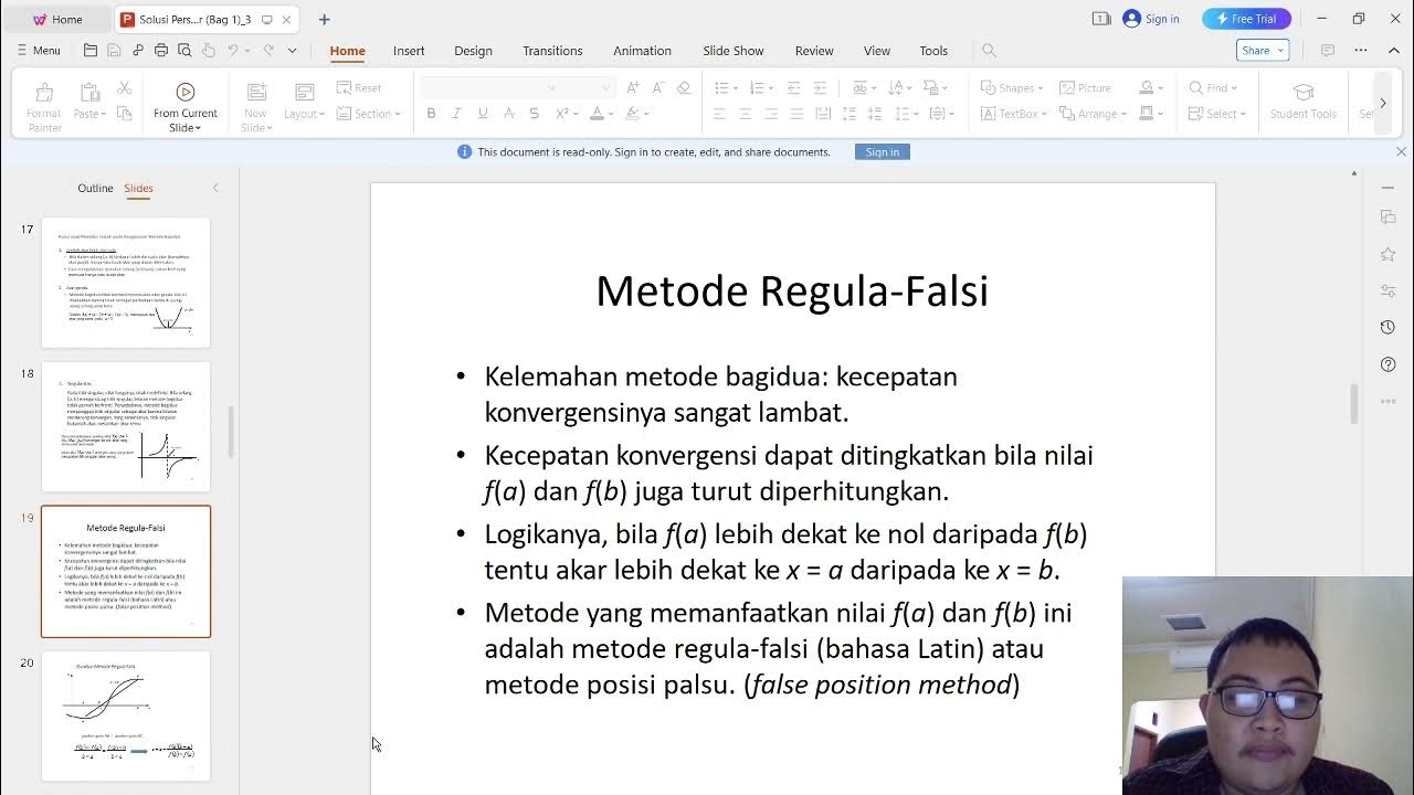 metode regula falsi menggunakan octave - YouTube