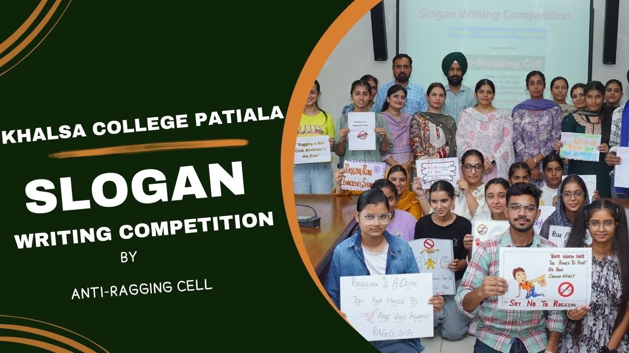 SLOGAN WRITING COMPETITION | ANTI-RAGGING CELL | KCP 2024 - YouTube