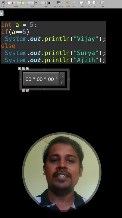 Guess the Output - Java in Tamil - Simple if else Program - Muthuramalingam - Payilagam - YouTube