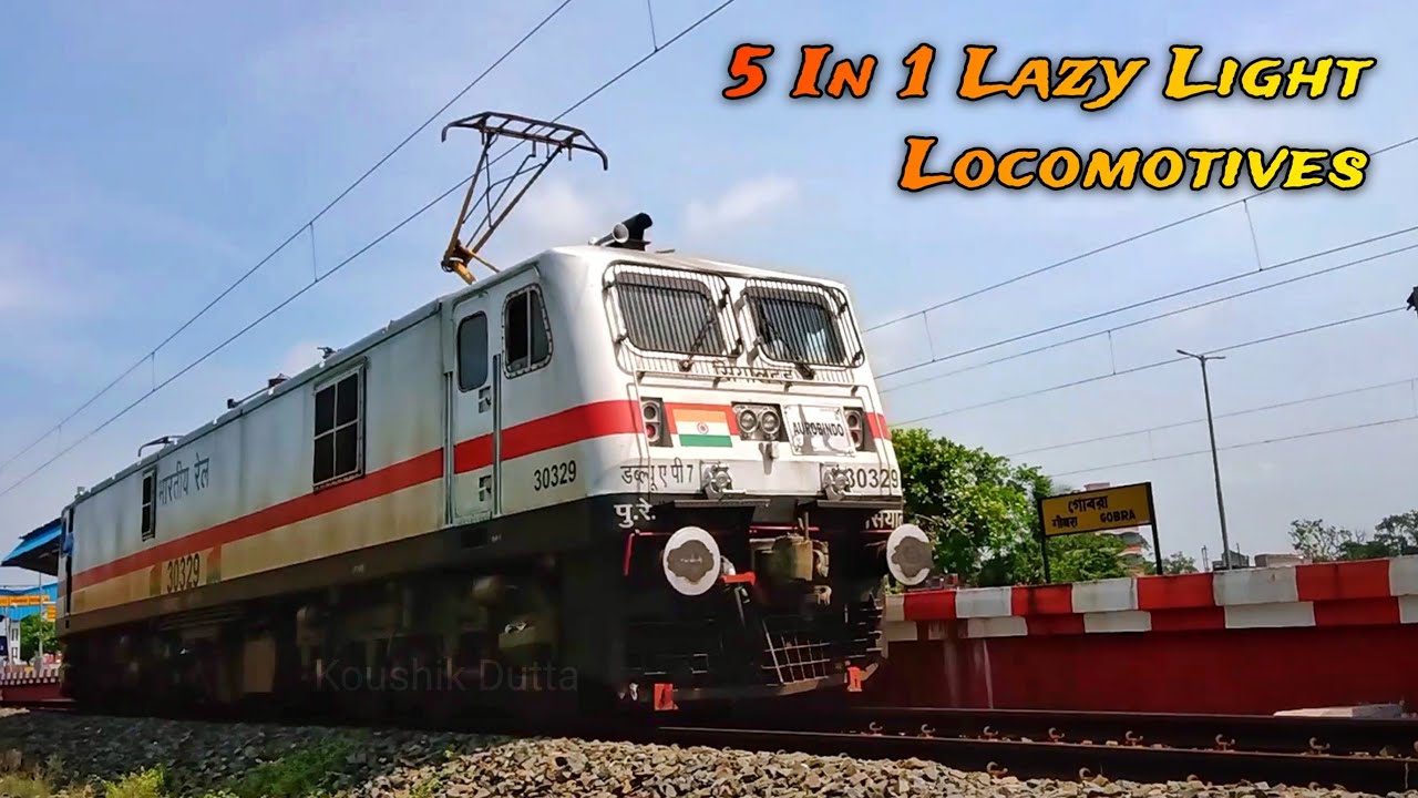 5 In 1 Lazy Light Locomotives | WDM 3D, WAP 4, WAG 9, WAP 7 "AUROBINDO ...