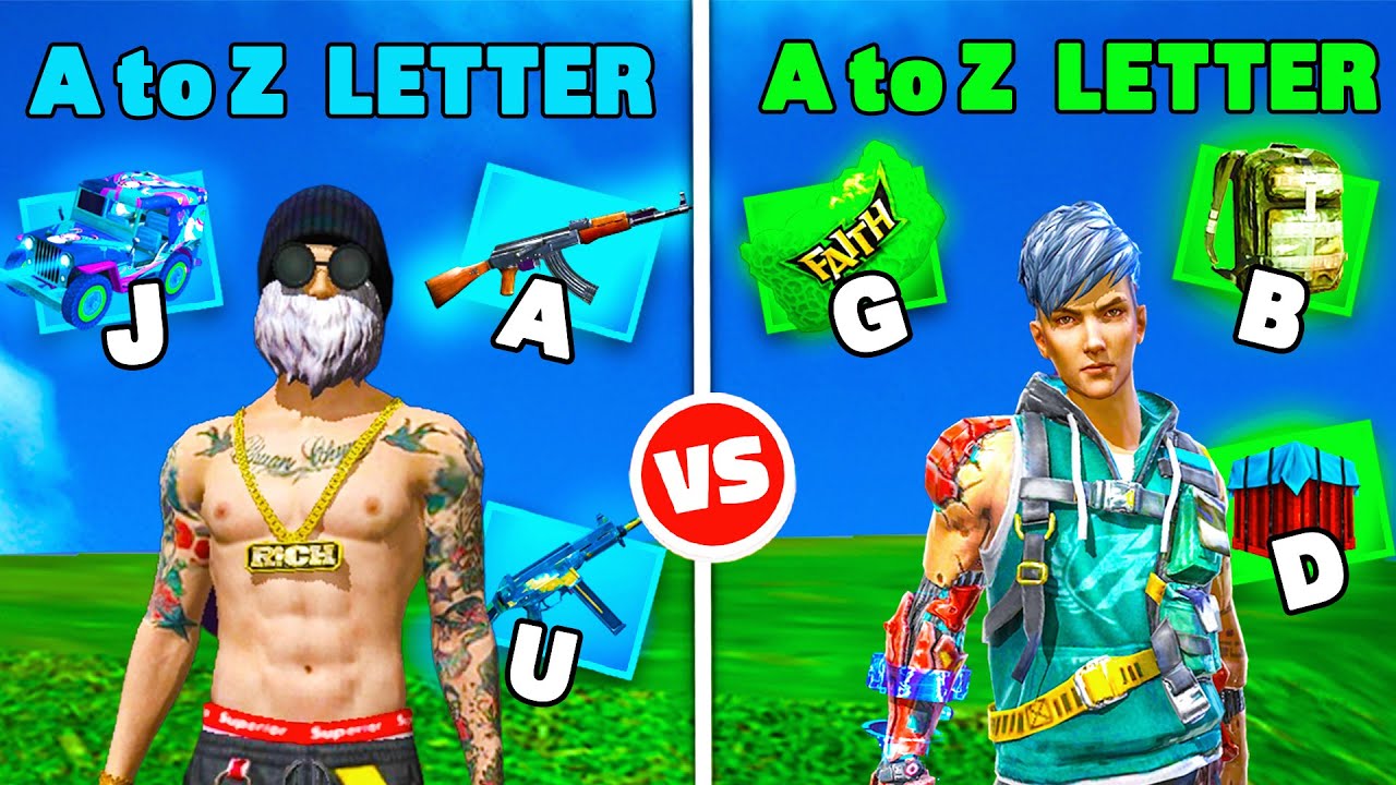 A TO Z Letter Item Challenge in Free Fire - YouTube