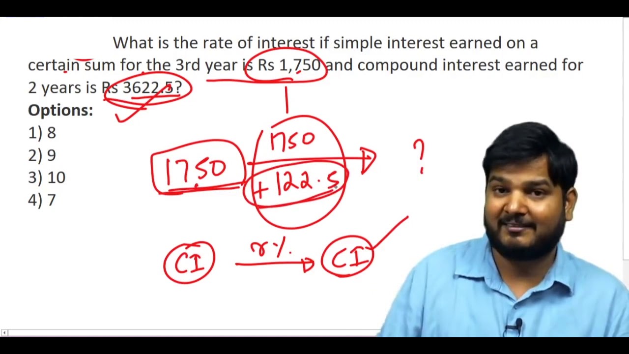 Q100. What is the rate of interest if simple interest earned on a ...