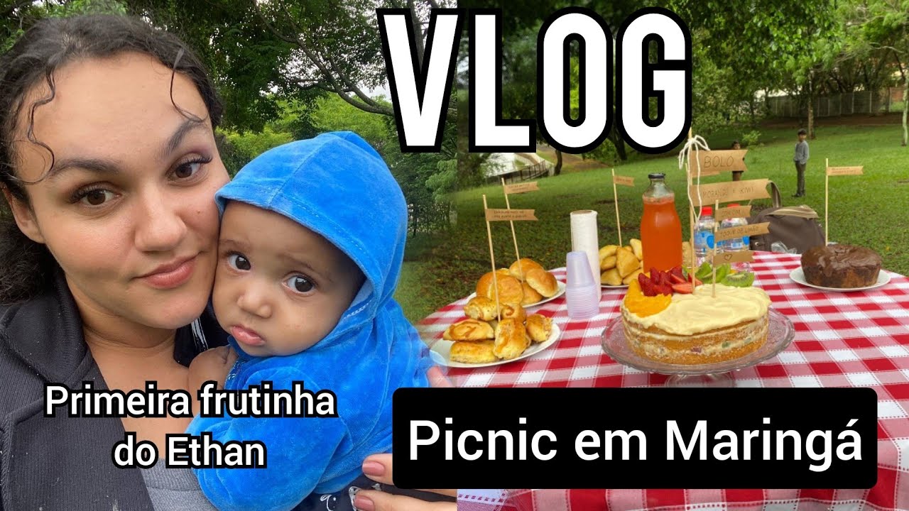 VLOG: PRIMEIRA FRUTINHA DO ETHAN com 5 MESES + FIZEMOS UM PICNIC NO PARQUE com uma seguidora ️ ...