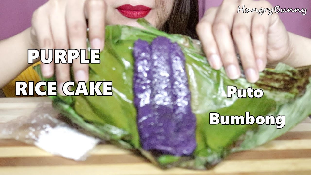 ASMR Purple Rice Cake | Puto Bumbong Eating Sounds - YouTube