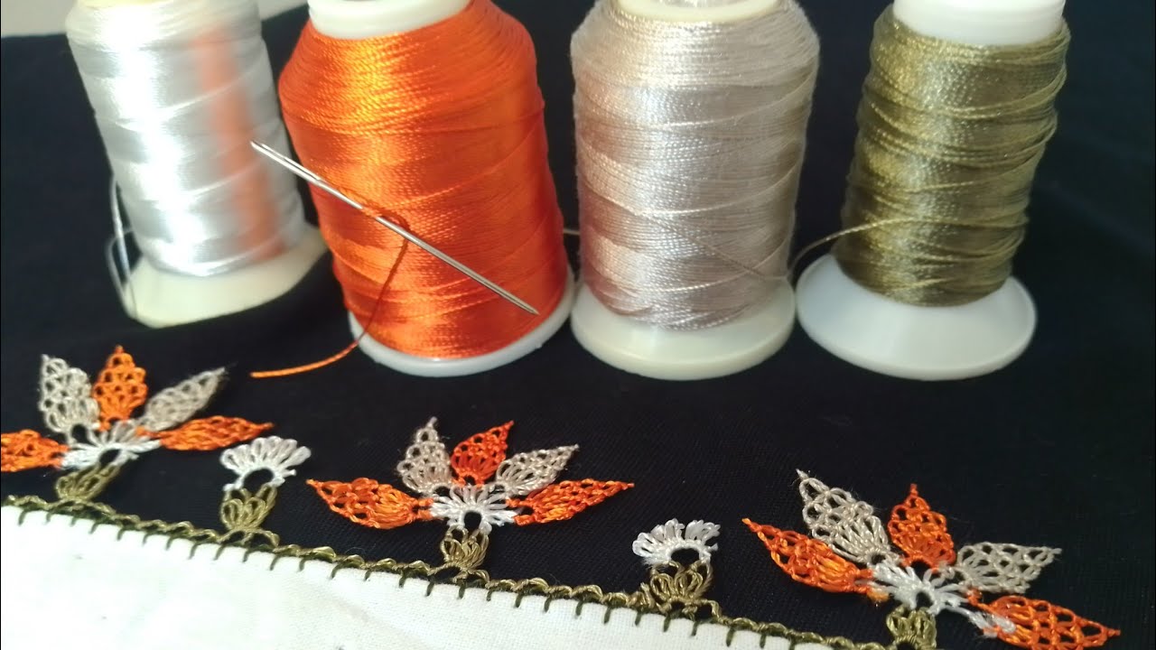 Very easy needle lace model needle lace pattern - YouTube