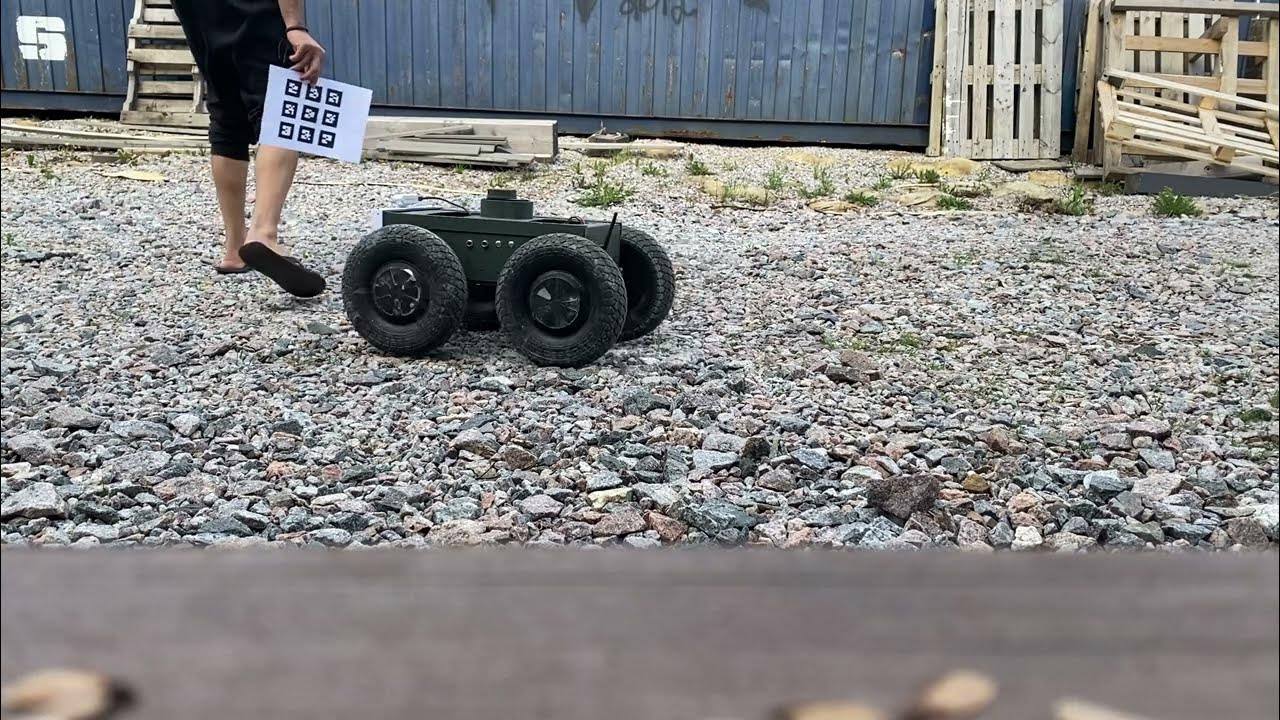 ROS controlled 4 wheel drive hoverboard bldc robot tag following with Realsense D435i - YouTube