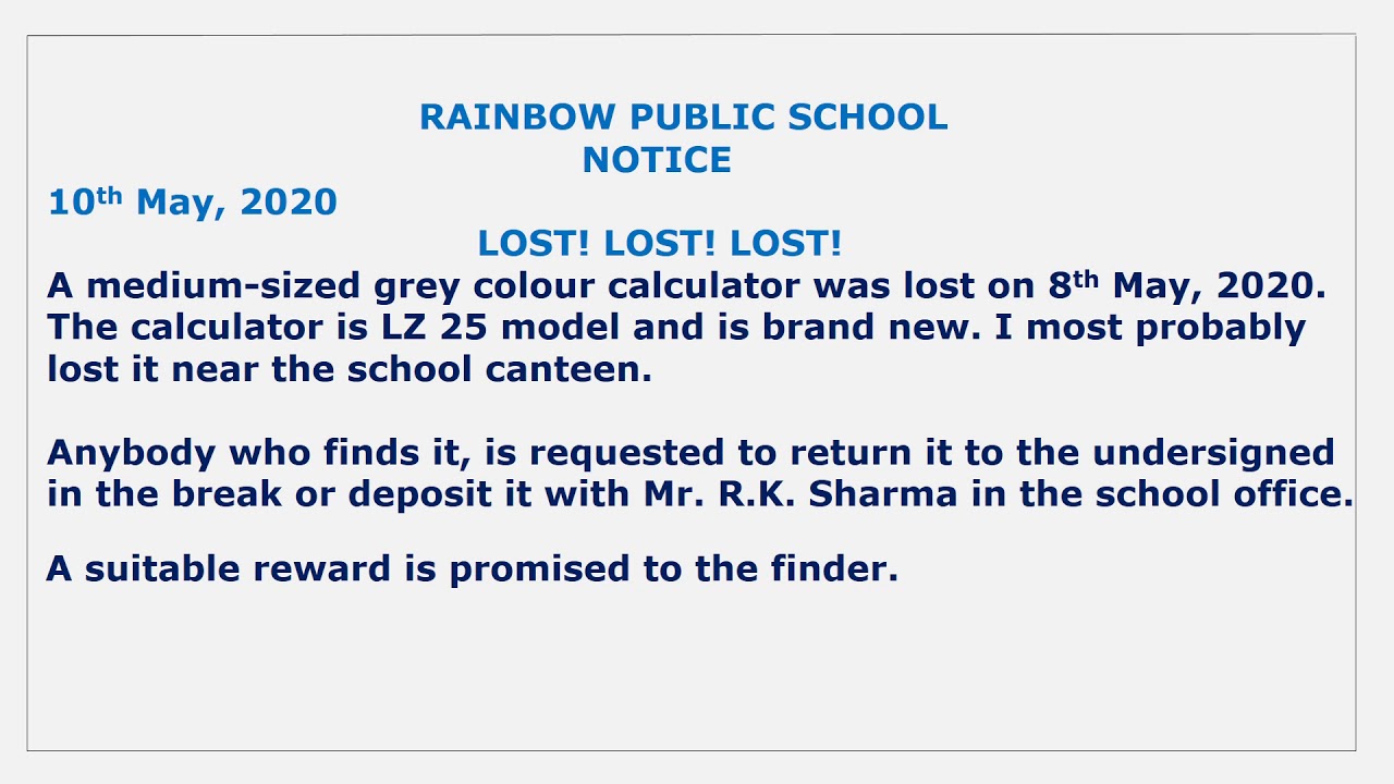 English Class 6 Notice Writing YouTube English Class 6 Notice Writing YouTube