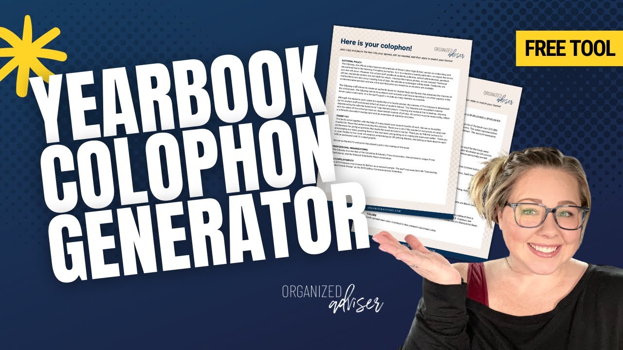 Yearbook Colophon Generator | Organized Adviser - YouTube