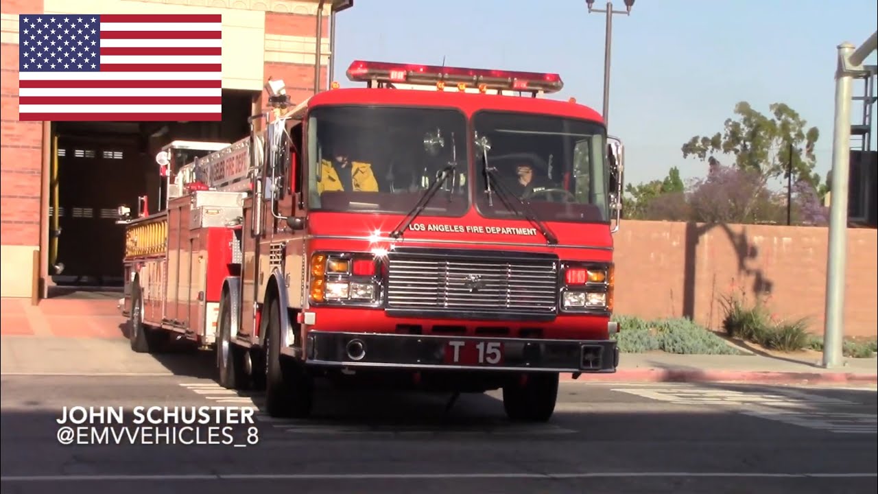 LAFD Truck 15 Responding - YouTube