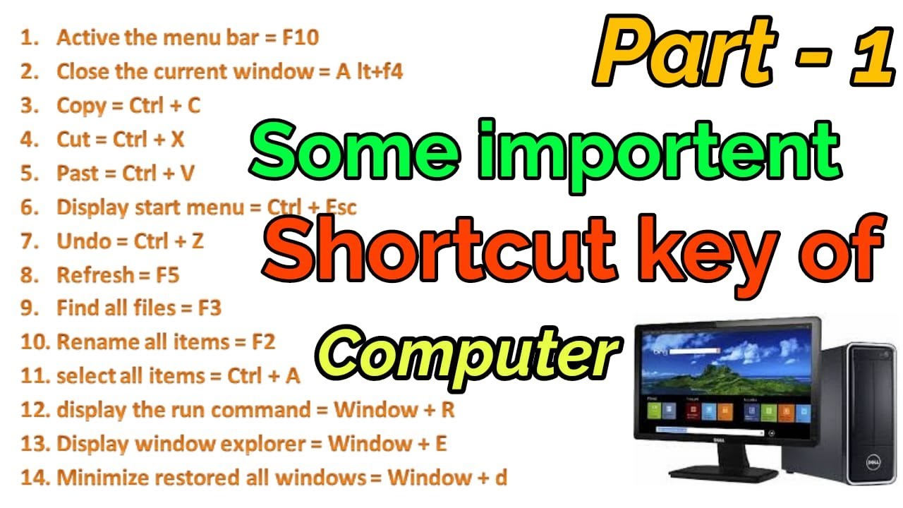 Some useful shortcut keys of operating system || Online Computer ...